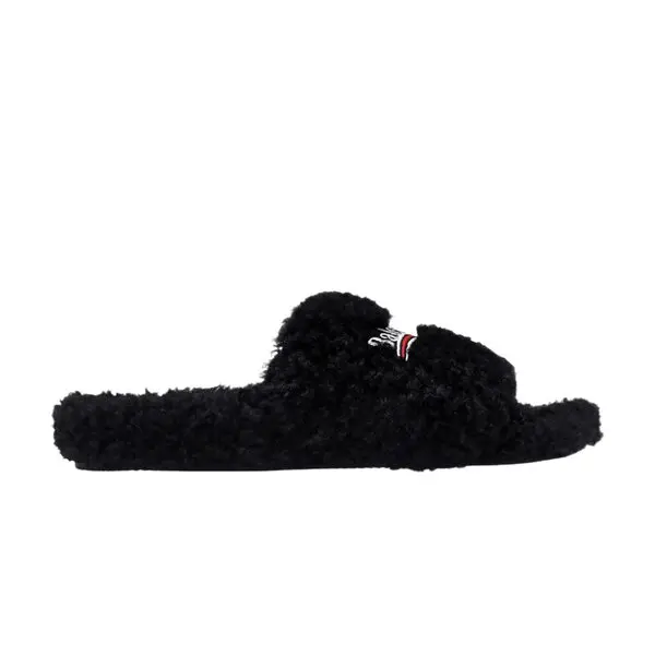 Balenciaga Wmns Furry Slide White - Black
