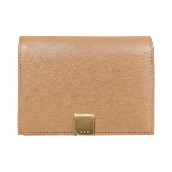 Marni Prisma Bifold Logo Leather Wallet Sand