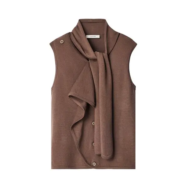 LEMAIRE Asymmetrical Vest 'shitake