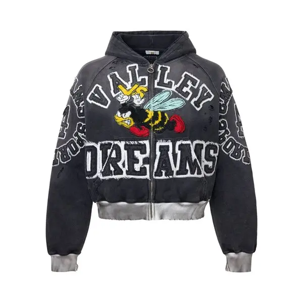 VALE FOREVER Anthem Zip Up Hoodie - Black