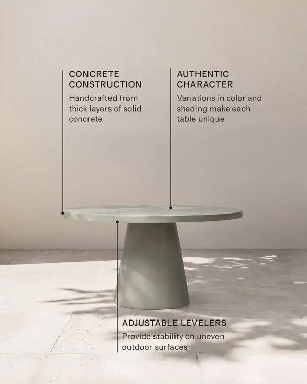 Quince Concrete Pedestal Indoor/outdoor Dining Table