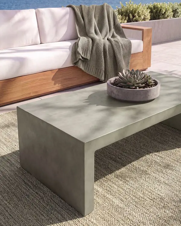 Quince Concrete Waterfall Indoor/outdoor Coffee Table