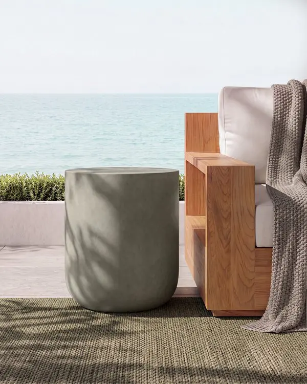 Quince Concrete Drum Indoor/outdoor Side Table