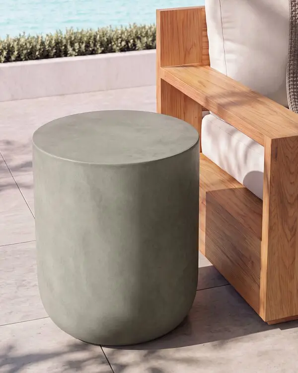 Quince Concrete Drum Indoor/outdoor Side Table