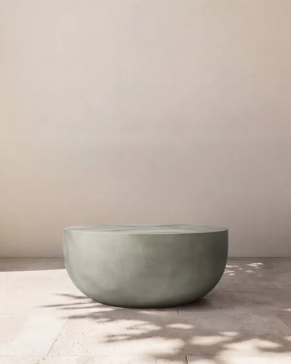 Quince Concrete Drum Indoor/outdoor Coffee Table