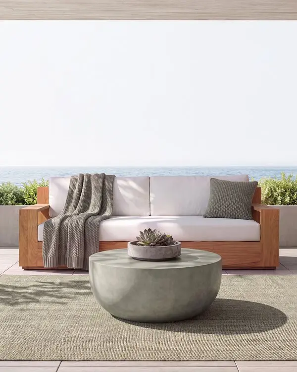 Quince Concrete Drum Indoor/outdoor Coffee Table