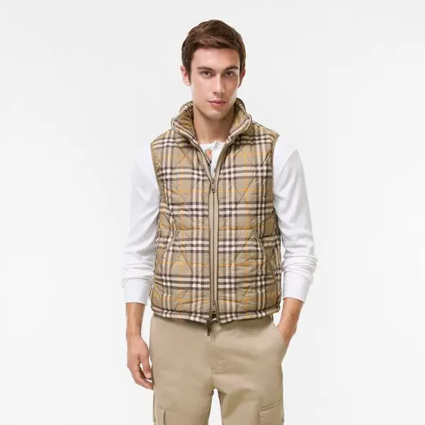 Burberry Cotton Twill Jacket With Detachable House Check Gilet