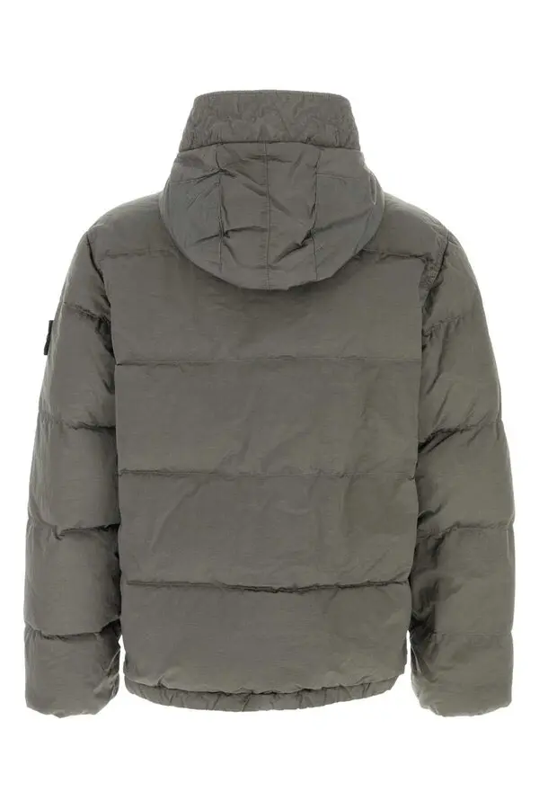 Stone Island Grey Nylon Down Jacket - Multicolor