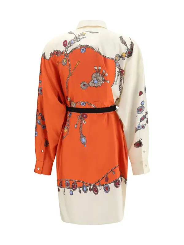 Versace Printed Silk Shirt Mini Dress