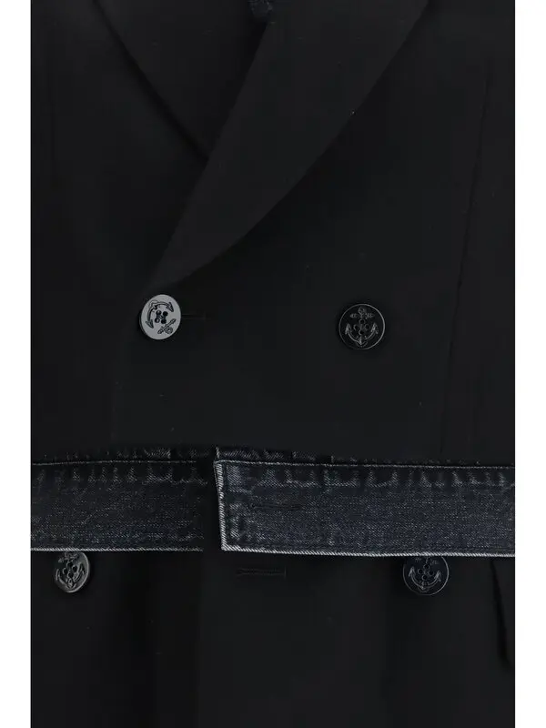 Sacai Wool Flannel And Denim Jacket