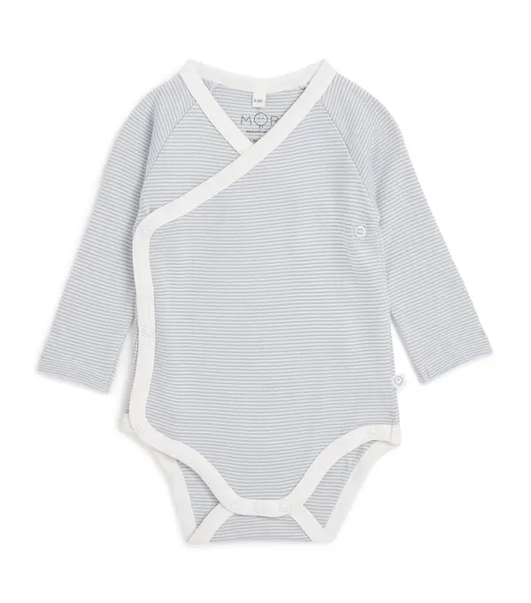 MORI Bamboo-blend Kimono Bodysuit - Blue