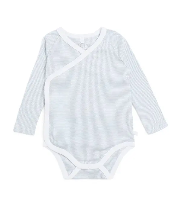 MORI Bamboo-blend Kimono Bodysuit - Blue