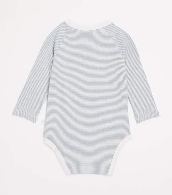MORI Bamboo-blend Kimono Bodysuit - Blue