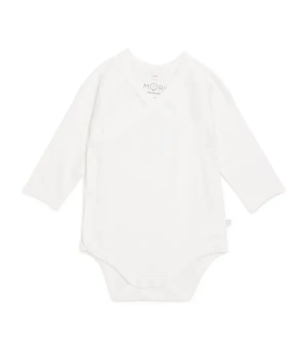 MORI Bamboo-blend Kimono Bodysuit - White