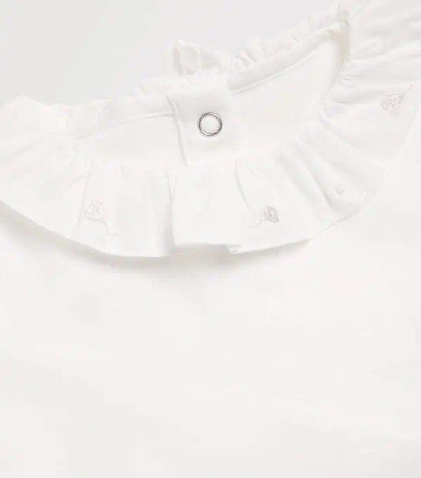 MARIE-CHANTAL Pima Cotton Athena-embroidered Long Sleeve Bodysuit