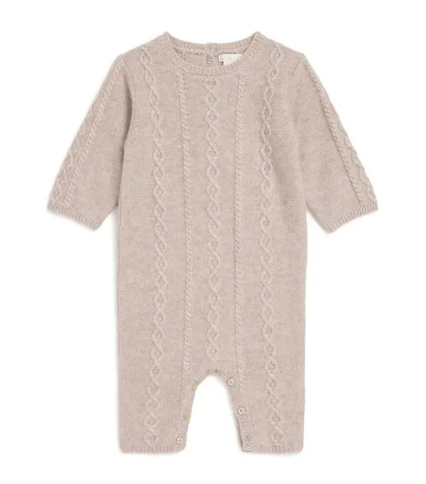 MARIE-CHANTAL Wool-cashmere Cable-knit Playsuit - Beige