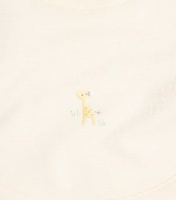 KISSY KISSY Pima Cotton Embroidered Giraffe Bib