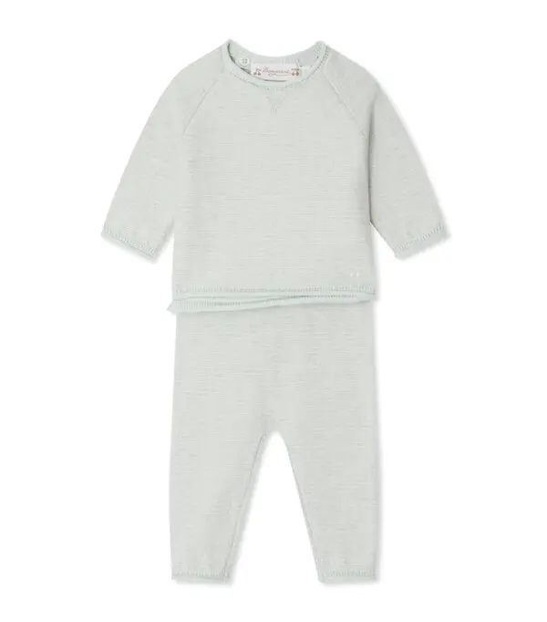 Bonpoint Cotton-cashmere Top And Trousers Set
