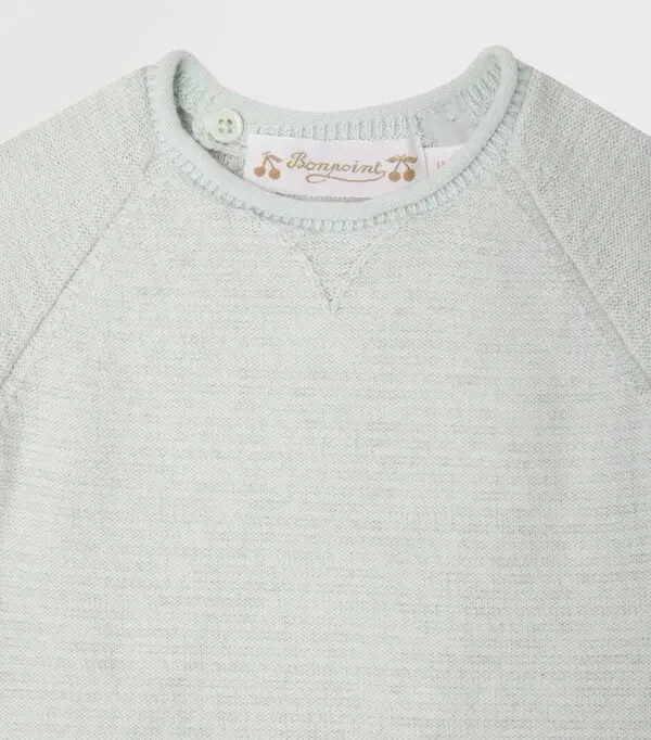 Bonpoint Cotton-cashmere Top And Trousers Set