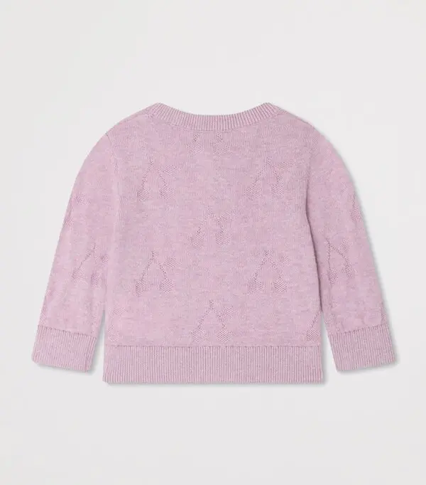 Bonpoint Cotton-cashmere Cardigan With Cherry Motif