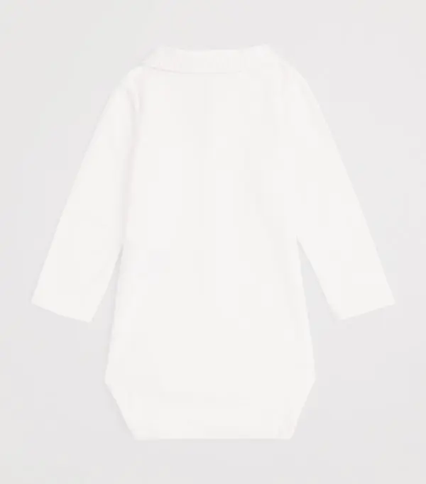 TARTINE ET CHOCOLAT Stretch-cotton Embroidered Long-sleeve Bodysuit