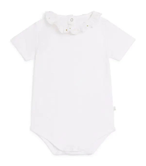 MARIE-CHANTAL Pima Cotton Bodysuit With Angel Wing Ruffle Collar