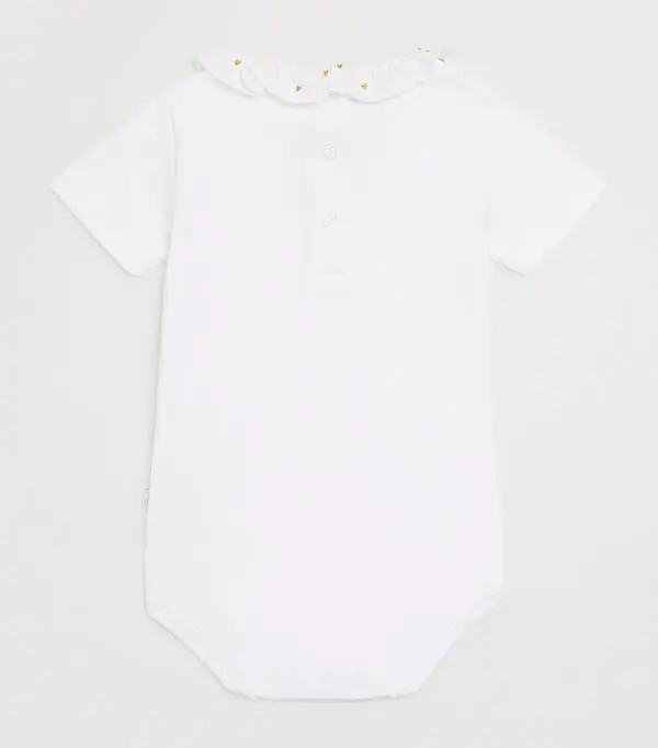 MARIE-CHANTAL Pima Cotton Bodysuit With Angel Wing Ruffle Collar