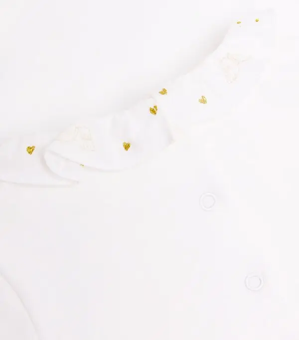 MARIE-CHANTAL Pima Cotton Bodysuit With Angel Wing Ruffle Collar
