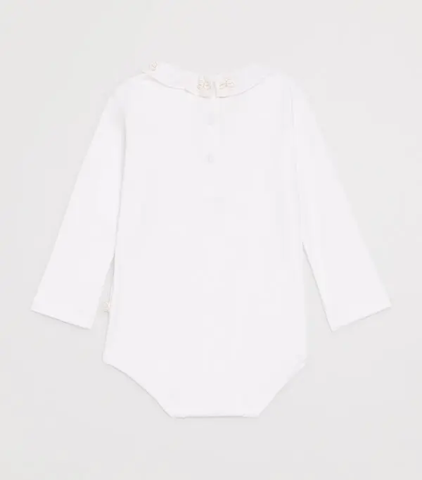 MARIE-CHANTAL Pima Cotton Angel Wing Ruffle Collar Bodysuit