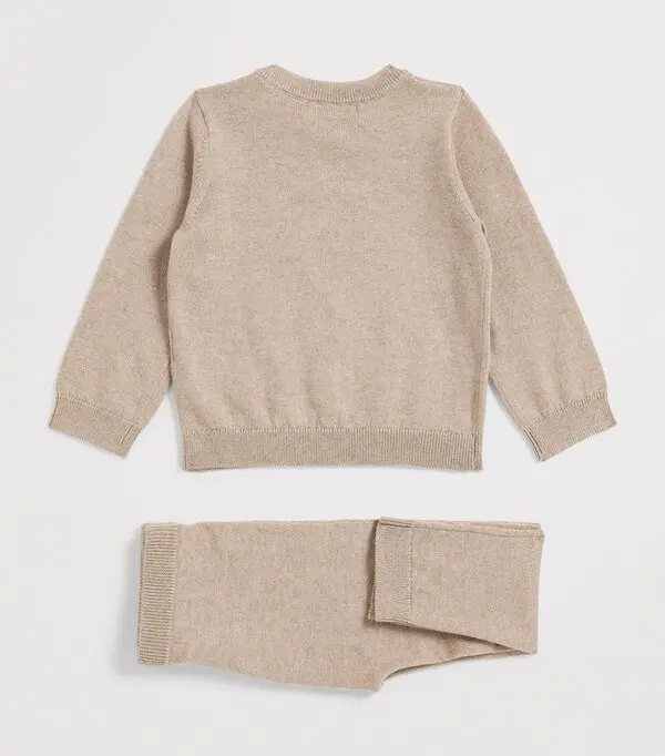 MARIE-CHANTAL Crown Detail Cotton Cashmere Sweater And Sweatpants Set