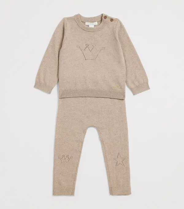 MARIE-CHANTAL Crown Detail Cotton Cashmere Sweater And Sweatpants Set