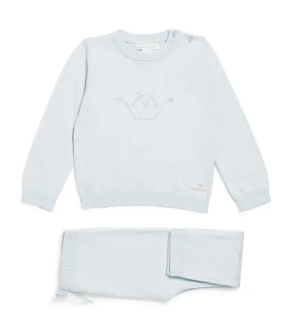 MARIE-CHANTAL Cotton And Cashmere Crown Sweater And Sweatpants Set