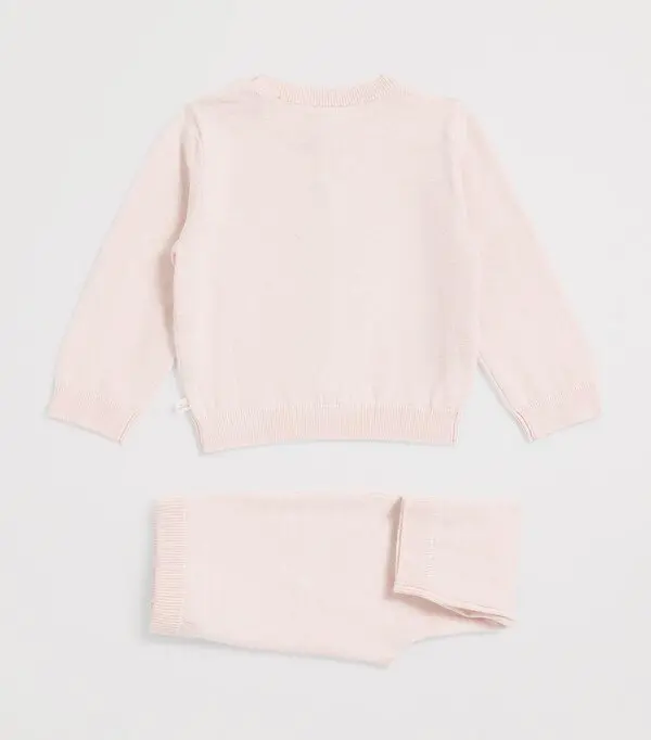 MARIE-CHANTAL Fine Knit Heart Detail Sweater And Sweatpants Set