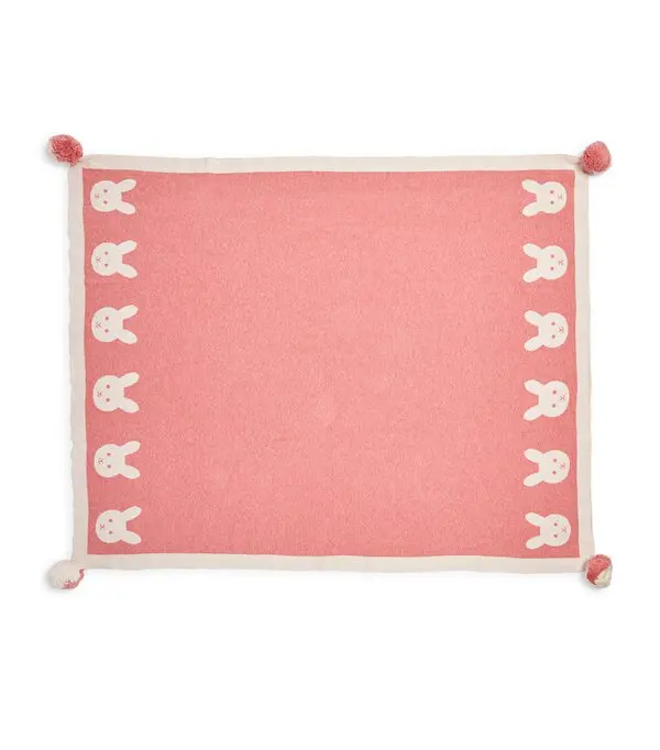 PUREBABY Organic Cotton Pom Pom Blanket - Pink