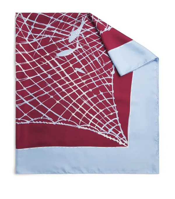 Altuzarra Silk Fishnet Print Scarf - Burgundy