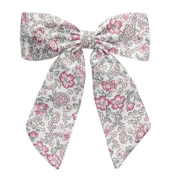 Trotters Cotton Floral Bow Hair Clip - Pink