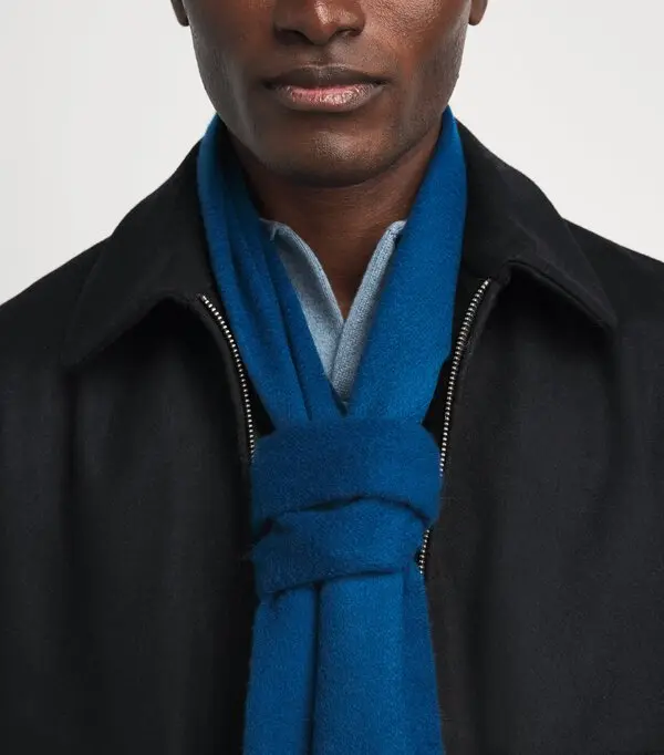 Johnstons Of Elgin Natural Cashmere Scarf - Blue