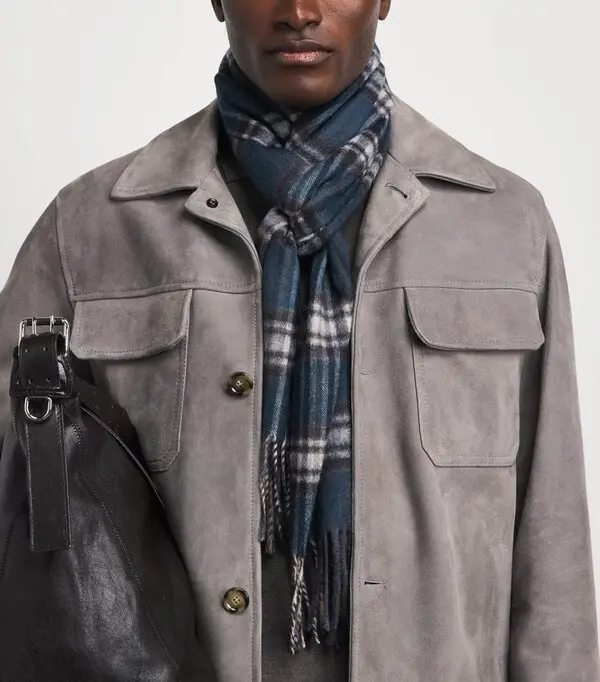 Johnstons Of Elgin Cashmere Tartan Scarf - Green