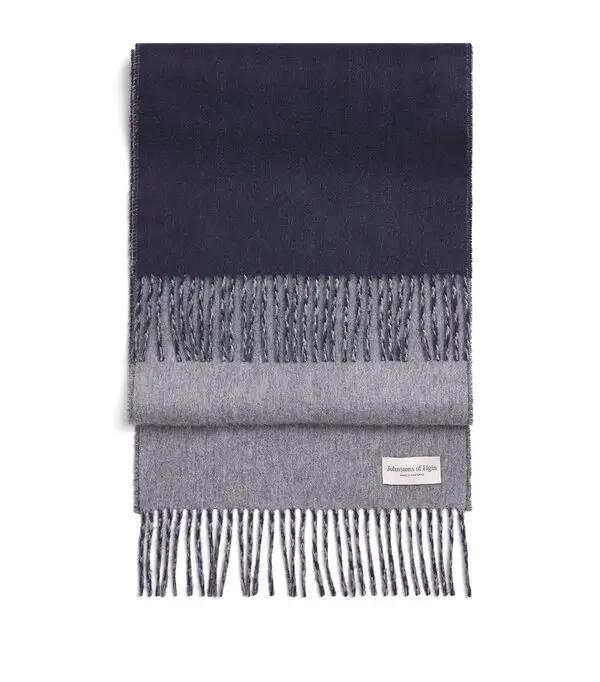 Johnstons Of Elgin Cashmere Double-face Scarf - Navy