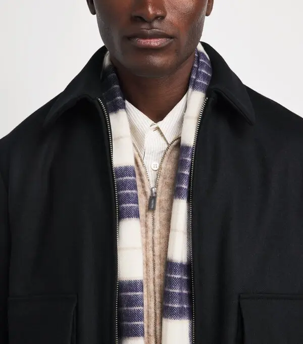 Johnstons Of Elgin Cashmere Tartan Scarf - White