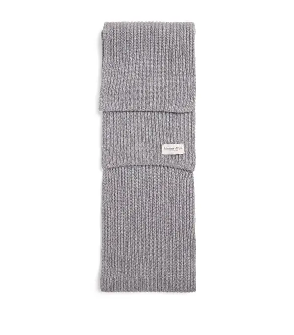 Johnstons Of Elgin Cashmere Lovat Ribbed Scarf - Grey