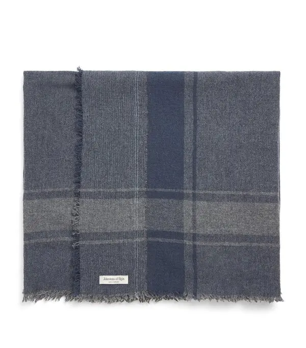 Johnstons Of Elgin Cashmere Tartan Scarf - Grey