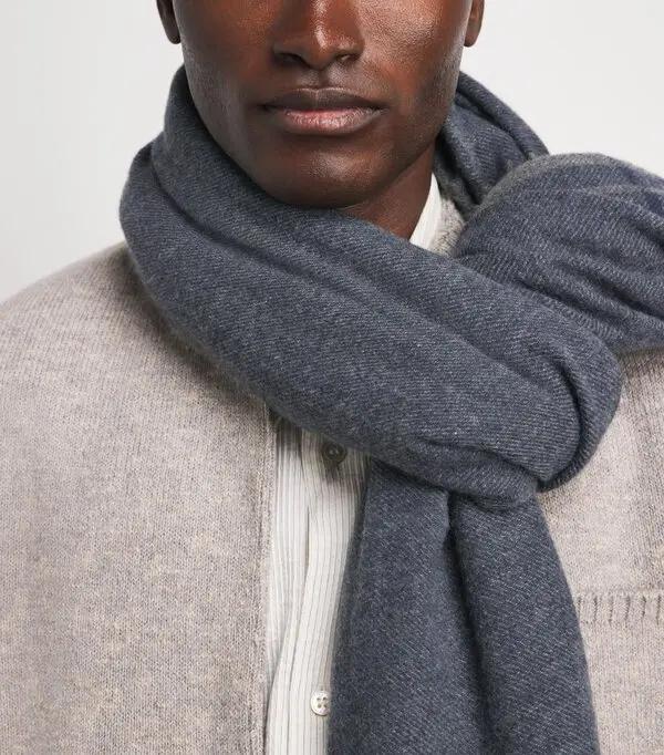 Johnstons Of Elgin Cashmere Tartan Scarf - Grey