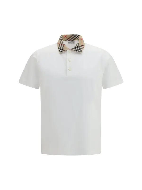 Burberry Cotton Check Collar Polo