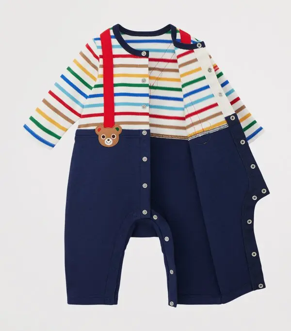 MIKI HOUSE Cotton Stripe Playsuit