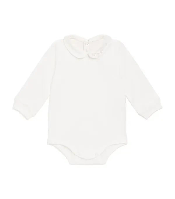 IL GUFO Cotton Bodysuit With Peter Pan Collar