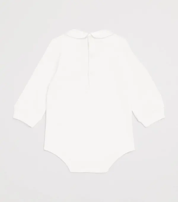 IL GUFO Cotton Bodysuit With Peter Pan Collar