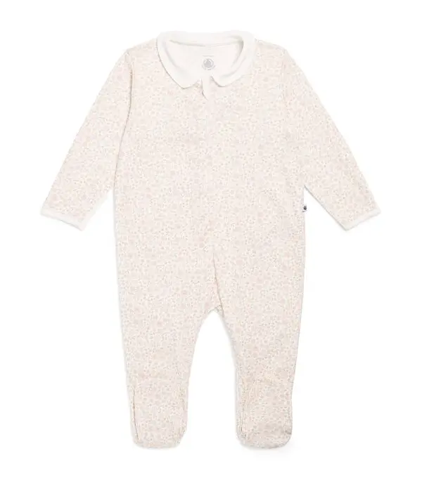 Petit Bateau Cotton Floral Zip-up All-in-one