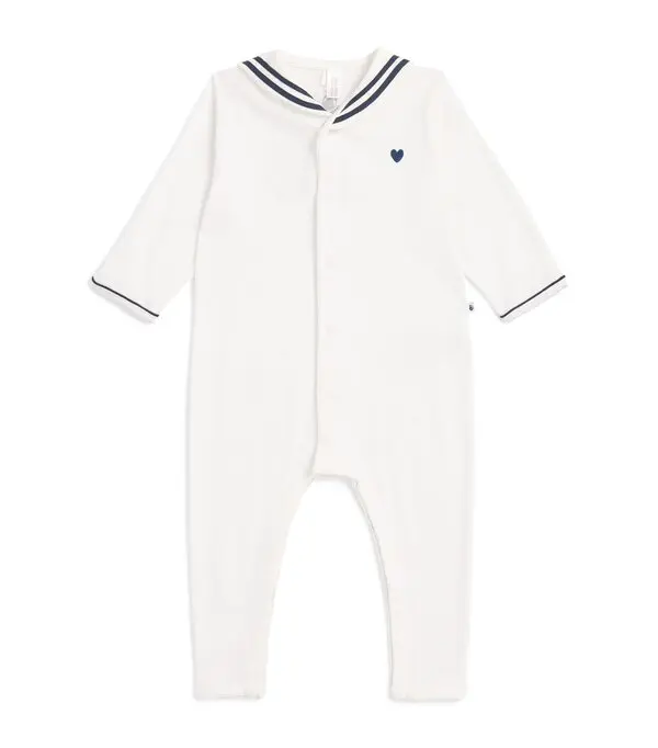 Petit Bateau Cotton Collared Playsuit