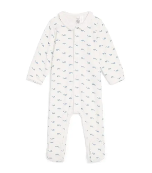 Petit Bateau Cotton Whale Print All-in-one